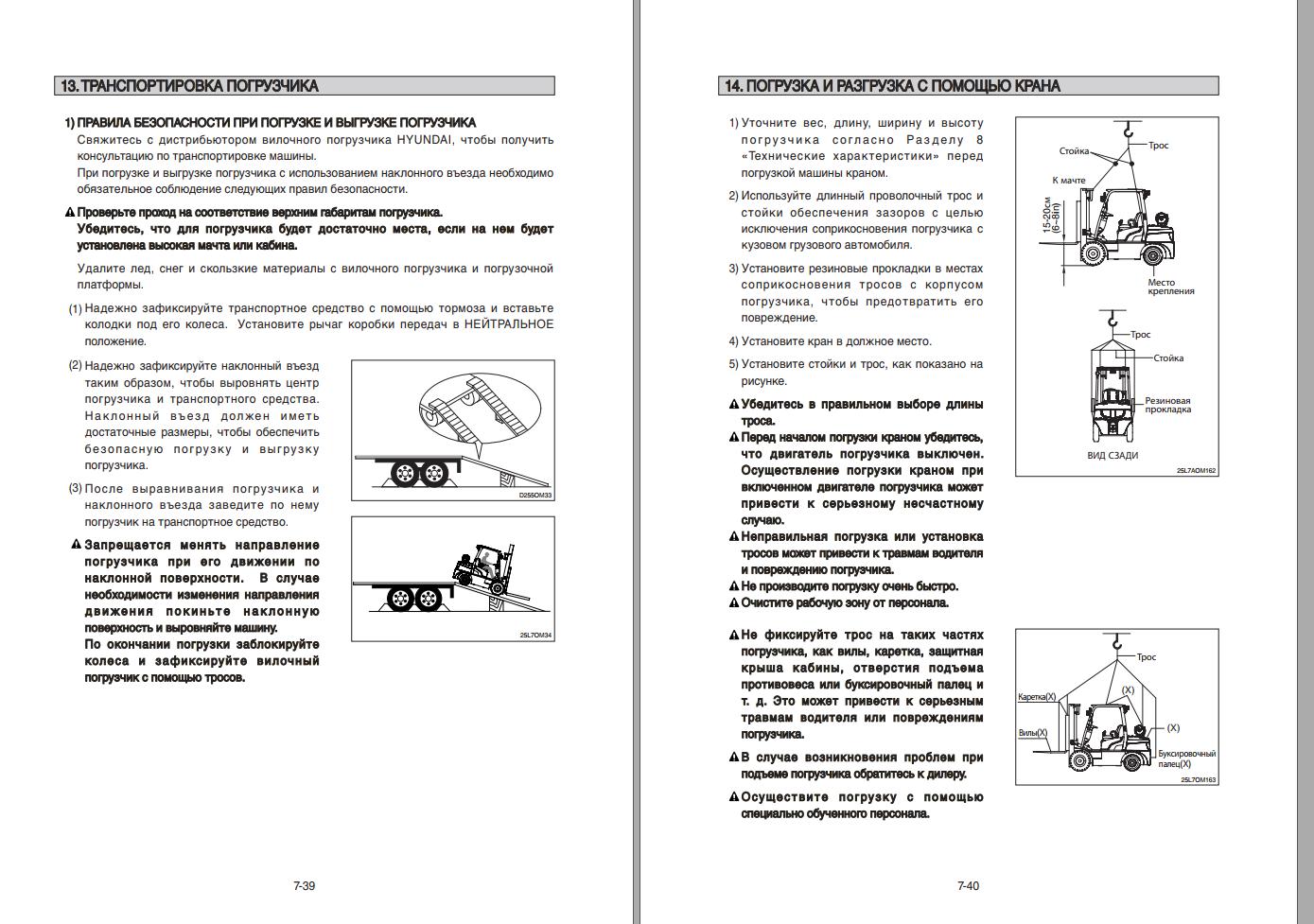 Hyundai Forklift 15L(G)-7M 18L(G)-7M 20L(G)-7M Operator Manual RU