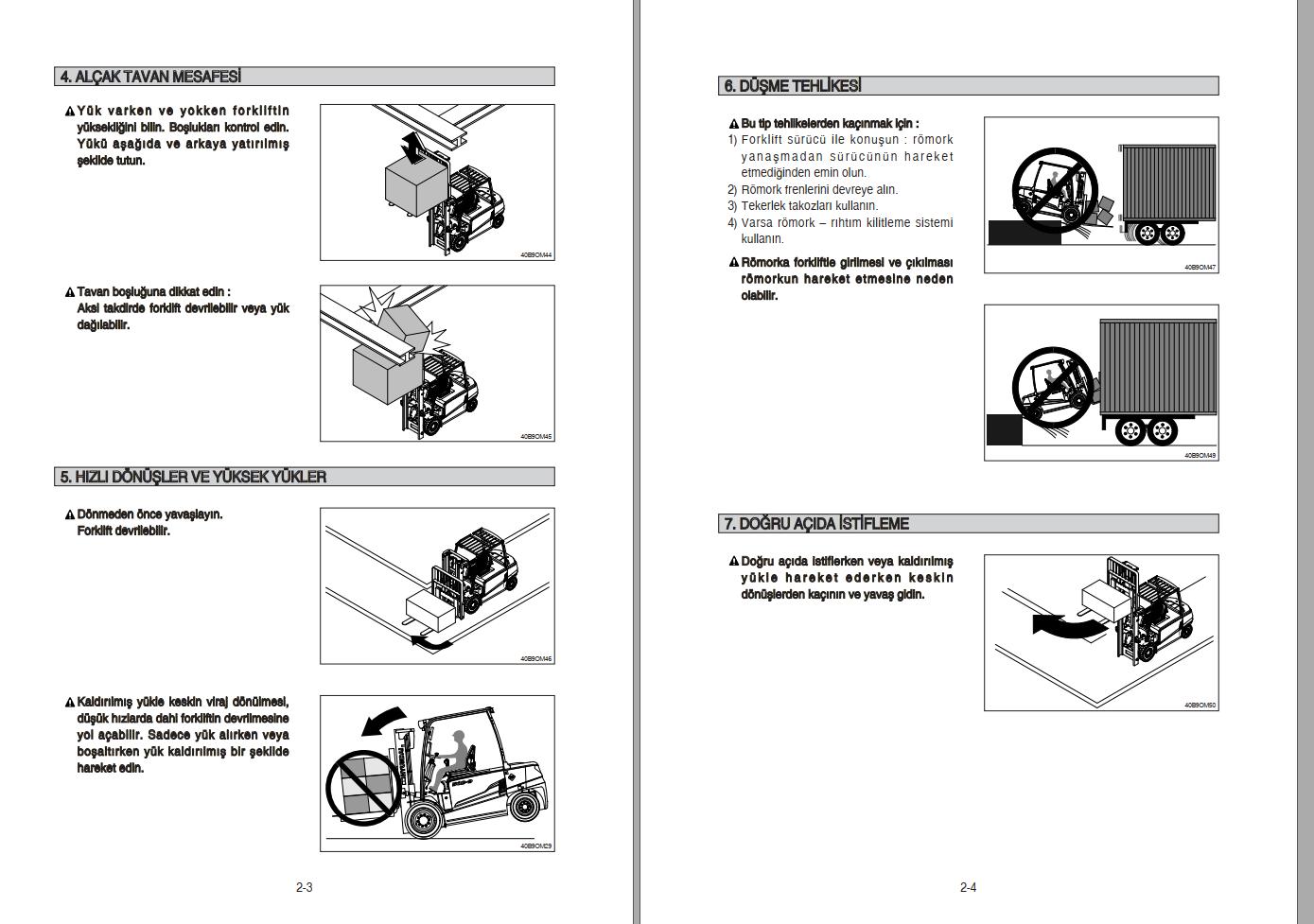 Hyundai Forklift 40B-9 45B-9 50B-9 Operator Manual TR