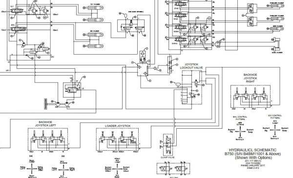 Bobcat Backhoe Loader B750 Electrical and Hydraulic Schematic