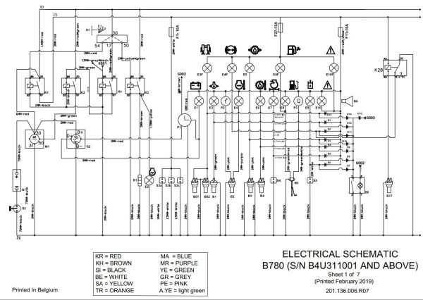 Bobcat Backhoe Loader B780 Electrical and Hydraulic Schematic