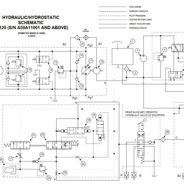 Bobcat Compact Tractor CT122 Electrical and Hydraulic Schematic
