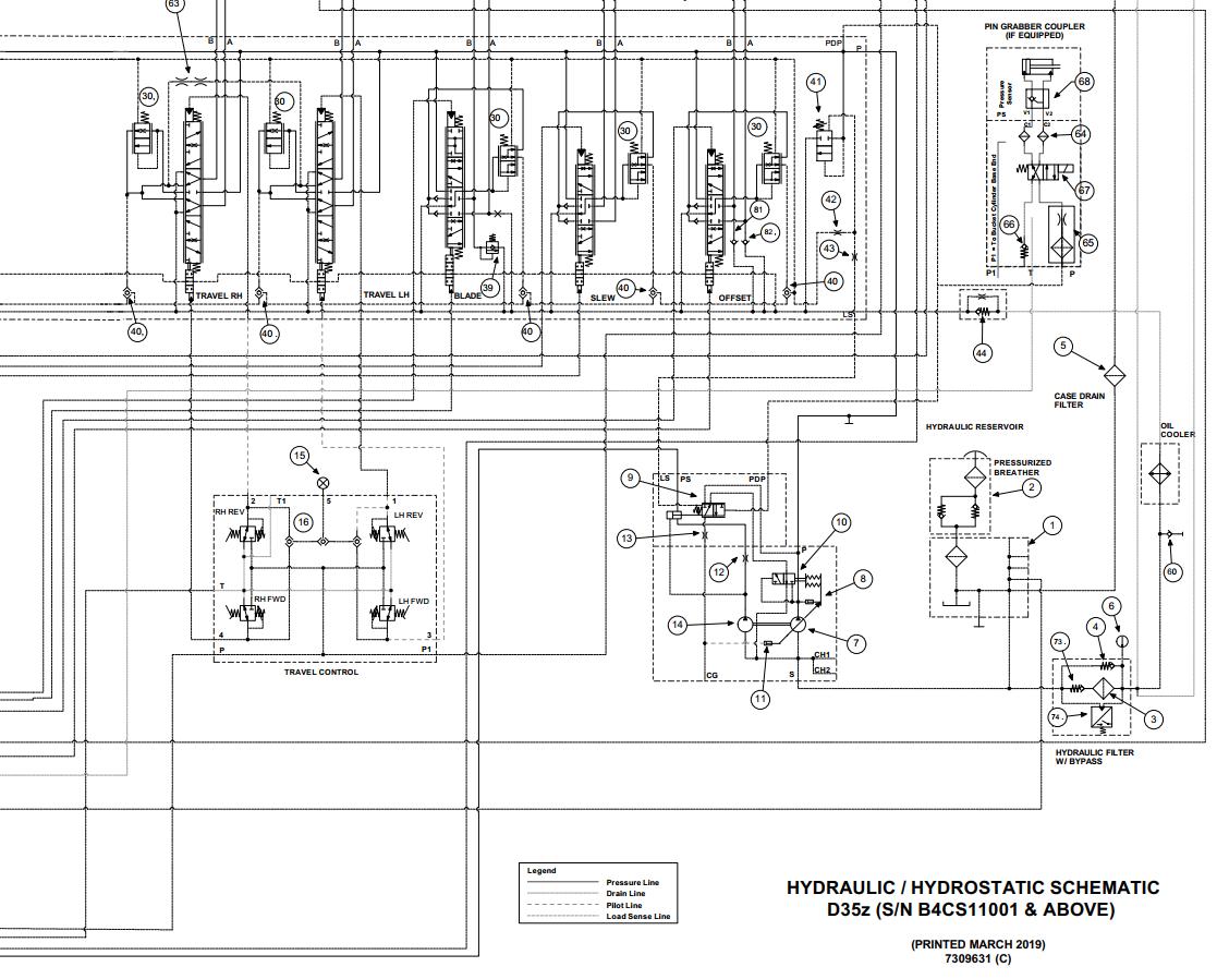 Bobcat Excavator D35z Electrical and Hydraulic Schematic