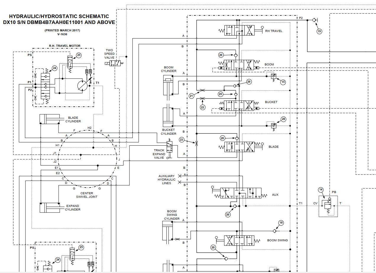Bobcat Excavator DX10 Electrical and Hydraulic Schematic