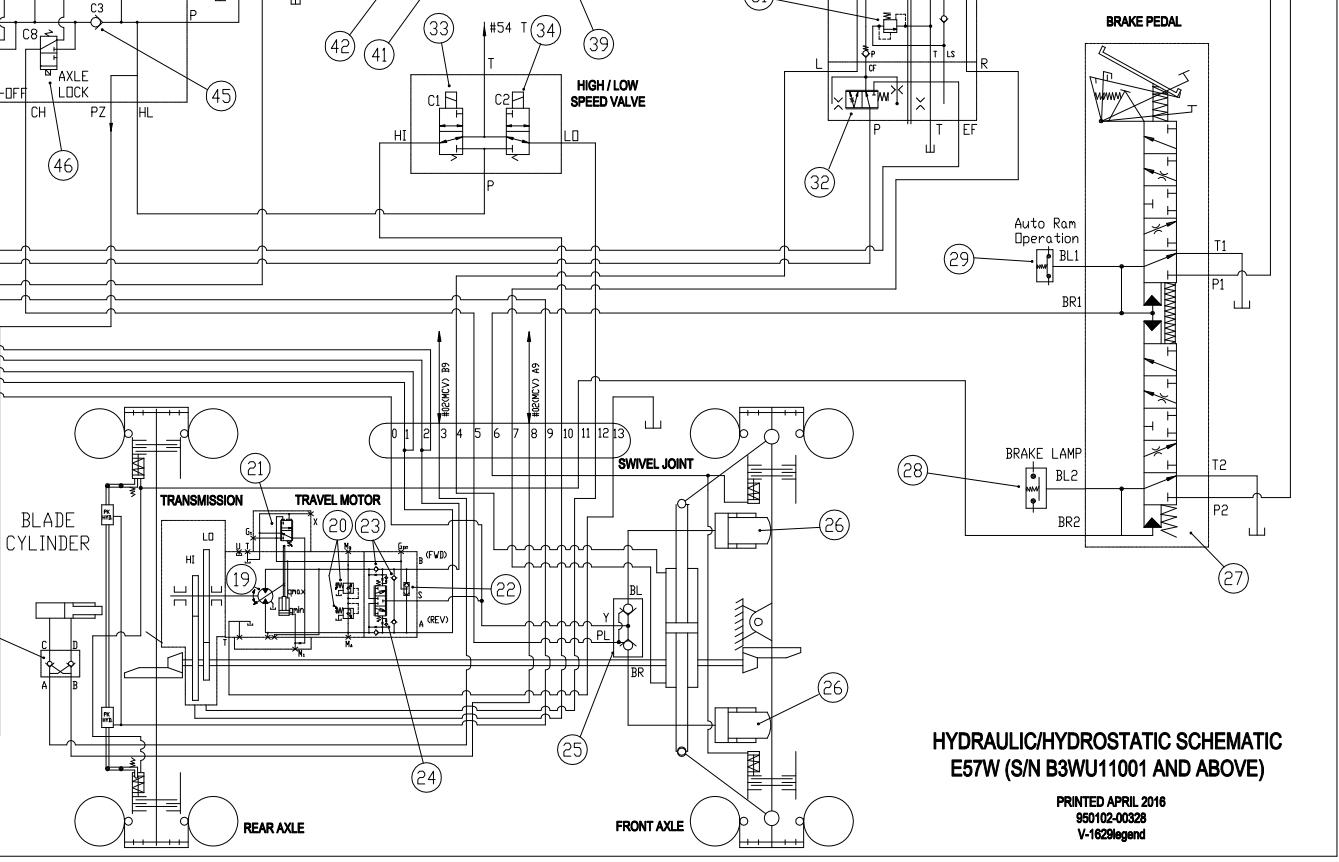 Bobcat Excavator E57W Electrical and Hydraulic Schematic