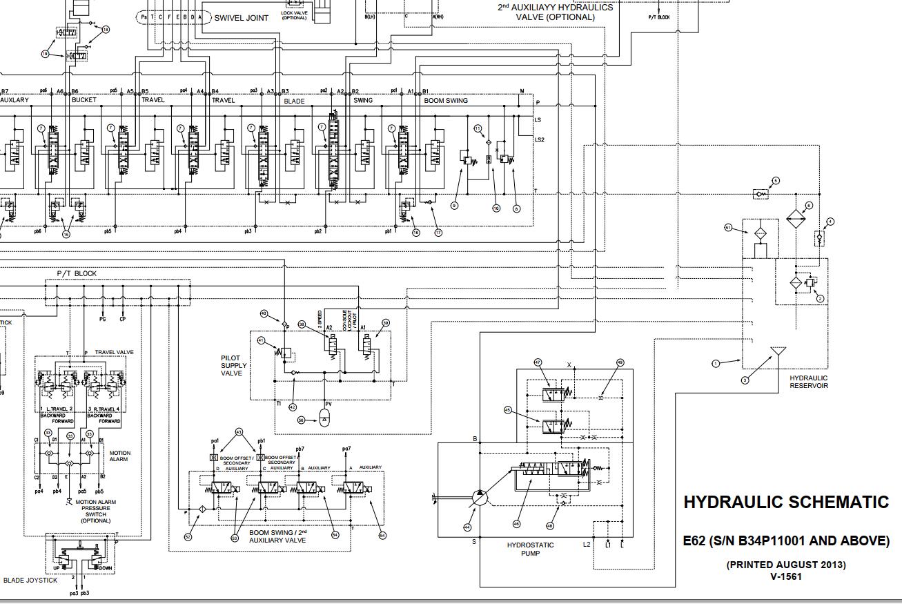 Bobcat Excavator E62 Electrical and Hydraulic Schematic