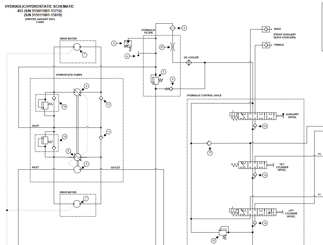 Bobcat Loader 453 Hydraulic Schematic