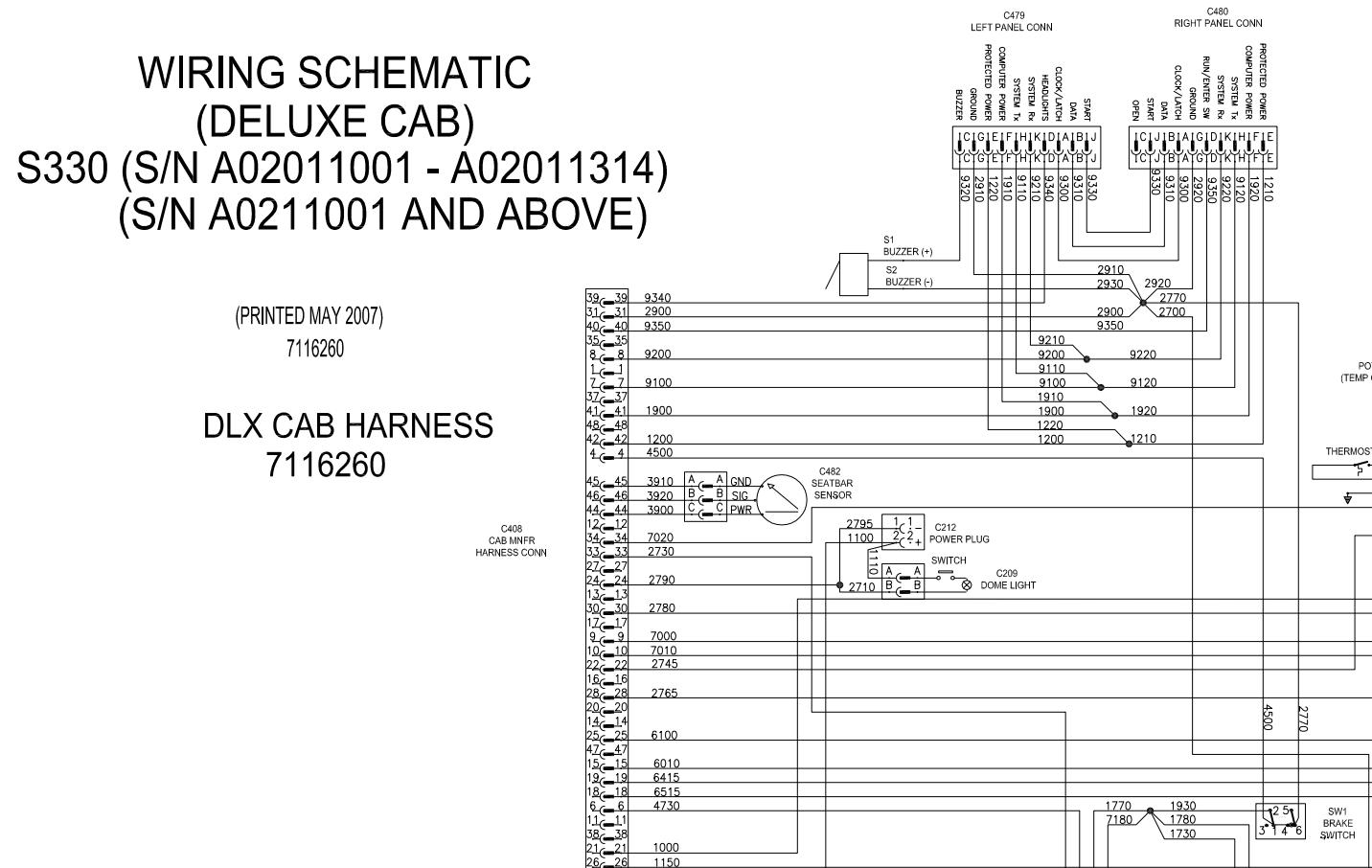 Bobcat Loader S330 Electrical and Hydraulic Schematic