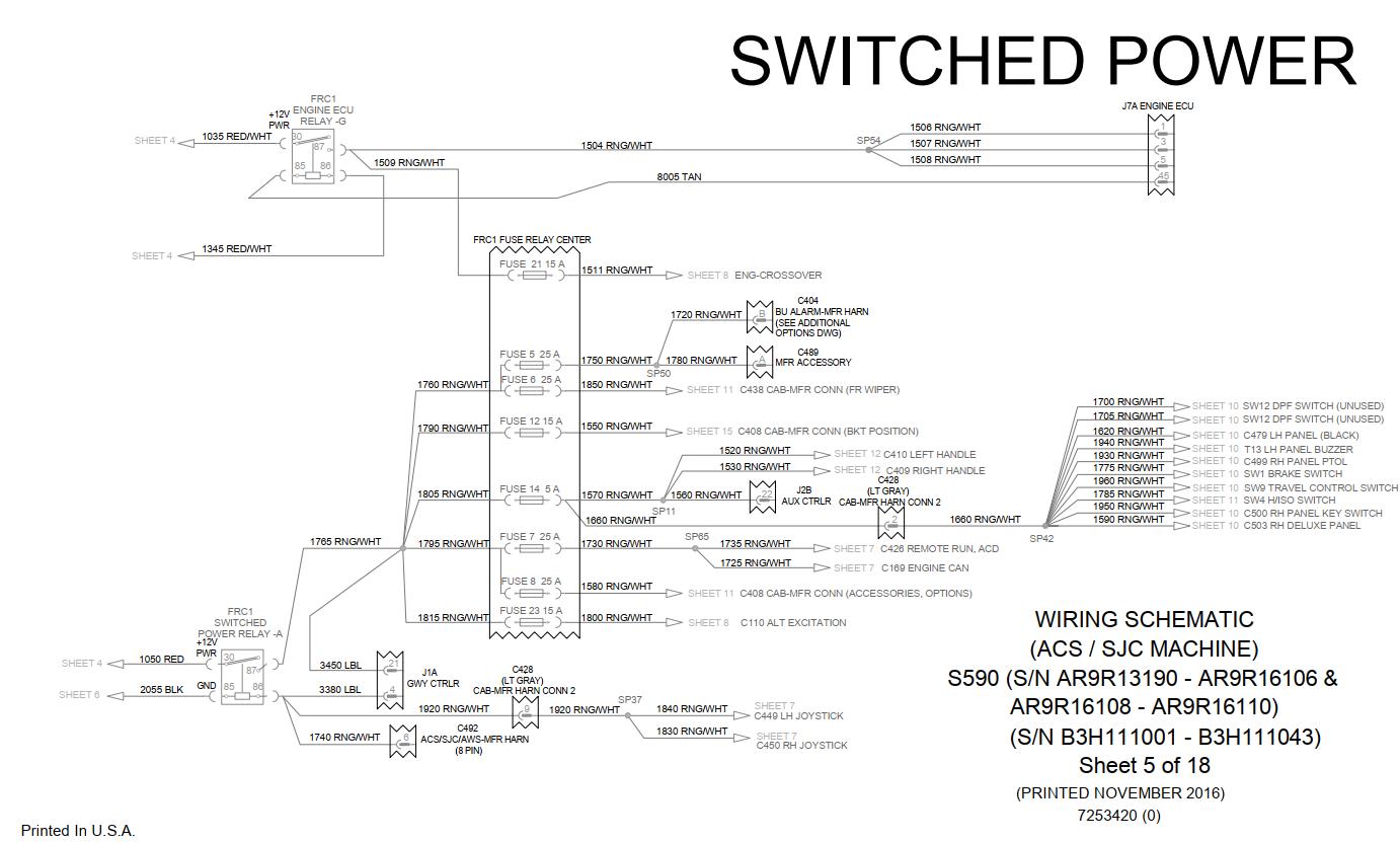 Bobcat Loader S590 Electrical and Hydraulic Schematic