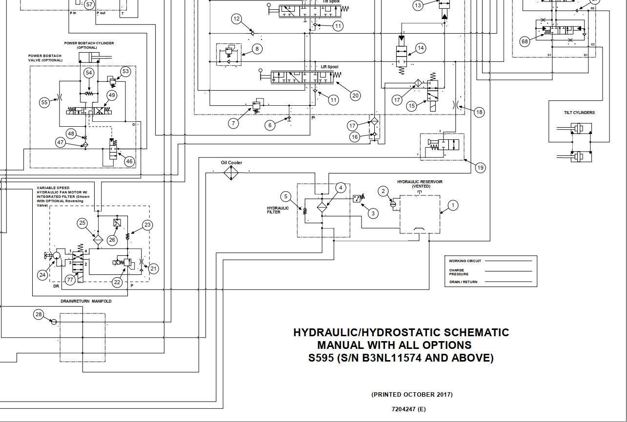 Bobcat Loader S595 Electrical and Hydraulic Schematic