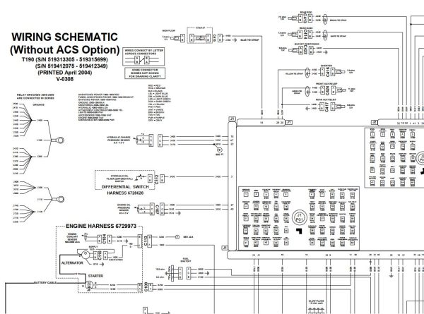 Bobcat Loader T190 Electrical and Hydraulic Schematic