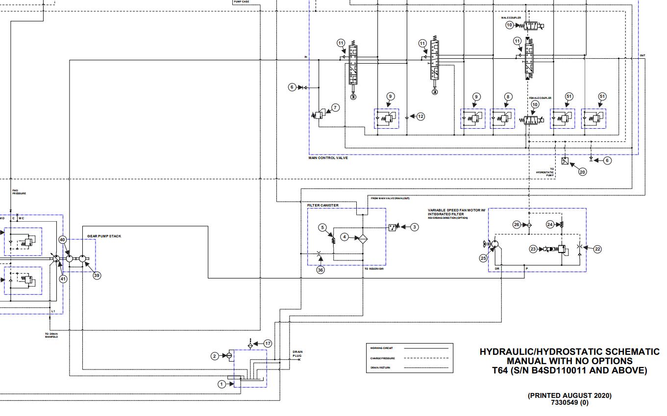 Bobcat Loader T64 Electrical and Hydraulic Schematic