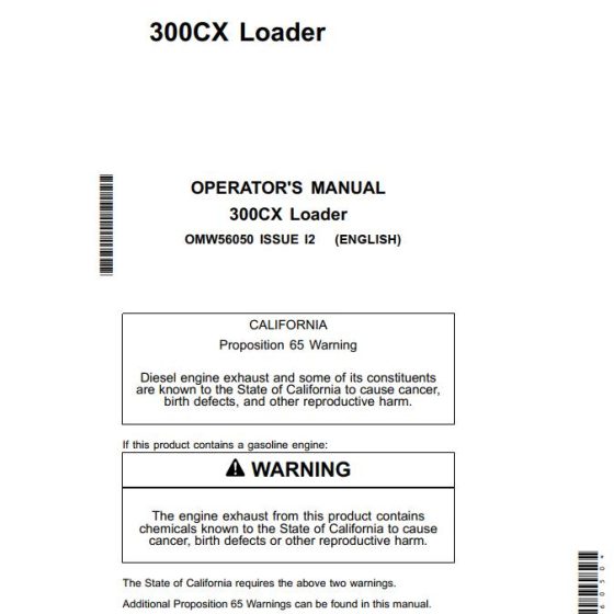 John Deere Loader 522 542 Operator's Manual