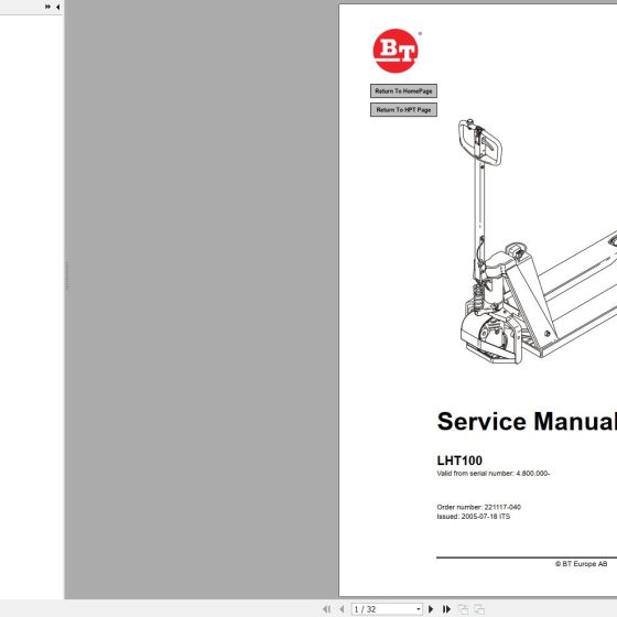 BT Forklift IXION S16D Service Manual