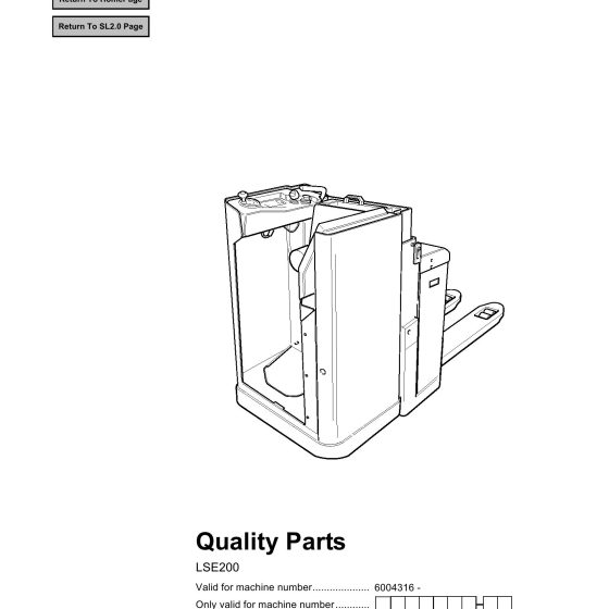 BT Forklift LSE200 Service Manual