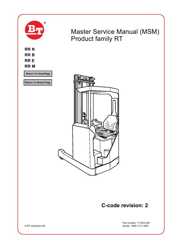 BT Forklift RR N B E M Service Manual