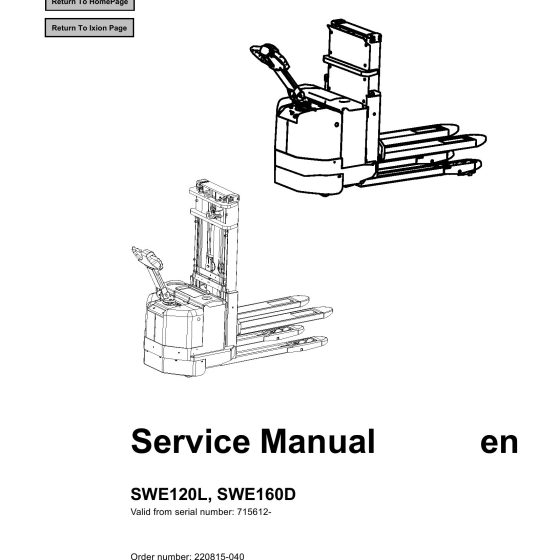 BT Forklift SWE120S Operator's Manual