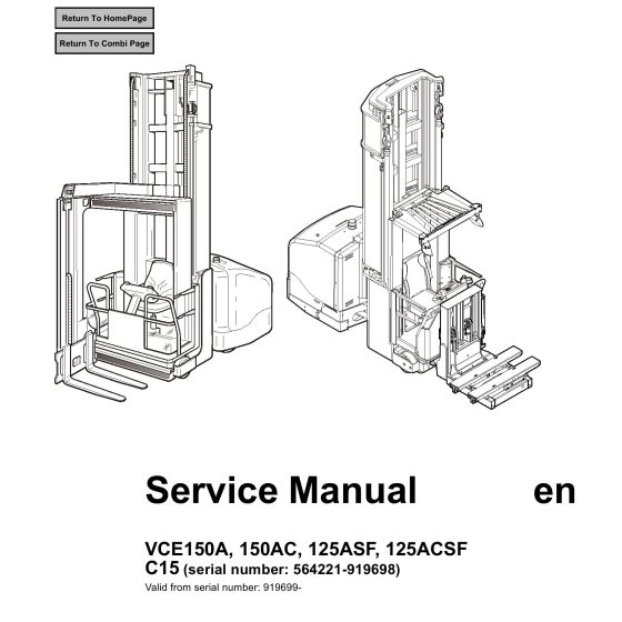 BT Forklift VCE150A VCE150AC Operator's Manual