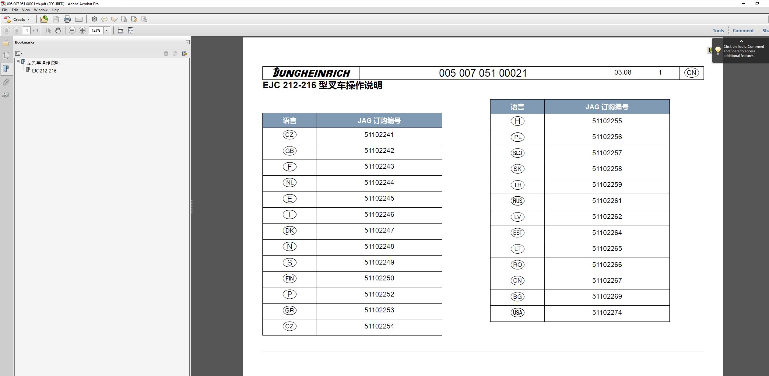 JUNGHEINRICH SH v4.36 CN01-CN16 04.2023 Service Information How To Install Guide Instruction