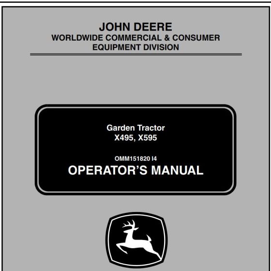 John Deere Garden Tractor GT235 GT245 Operator's Manual