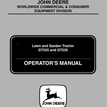 John Deere Lawn And Garden Tractor GT235 Operator's Manual