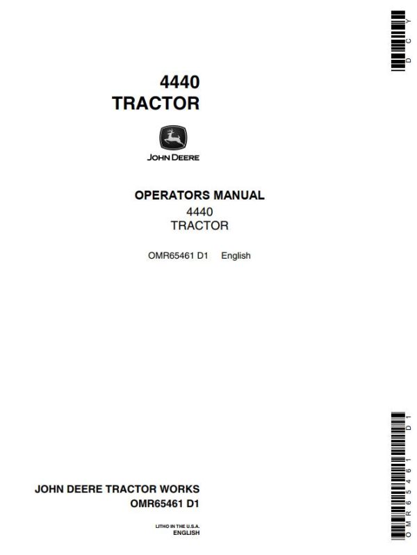 John Deere Tractor 4440 Operators Manual