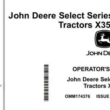 John Deere Tractor X300R Operator's Manual