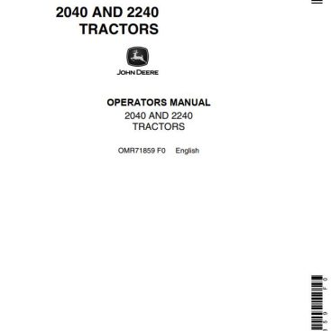 John Deere Tractors 2150 2255 Operators Manual