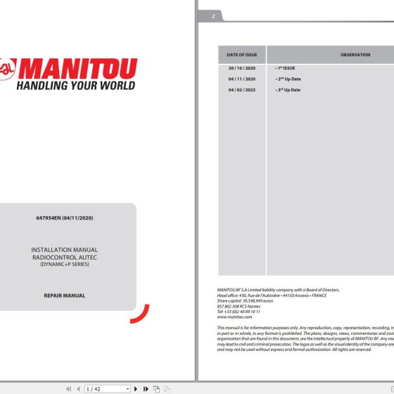 Manitou Radiocontrol Scanreco Repair Manual 647806EN