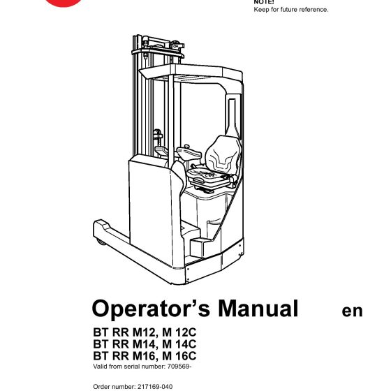 BT Forklift RR E1-E8 C 15 CABIN Parts Catalog