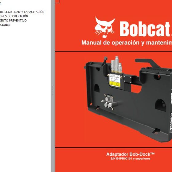 Bobcat Adapter Frame Operation & Maintenance Manual 6902350 ES