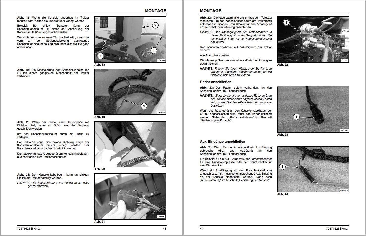 Agco Console C1000 Operator Manual 72571625B DE