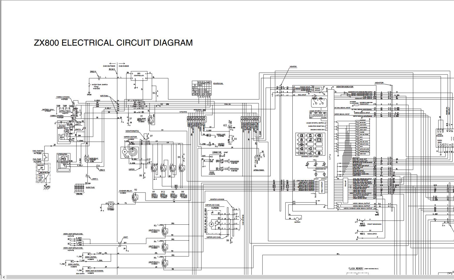 Hitachi Excavator ZX800 Operators Manual