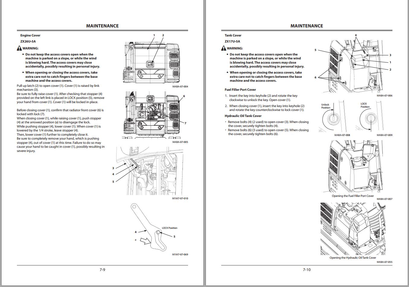 Hitachi Hydraulic Excavator ZX17U-5A ZX19U-5A Operator's Manual