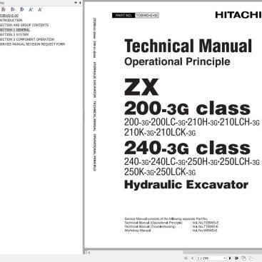 Hitachi Hydraulic Excavator ZX200-5A ZX200LC-5A Operator's Manual ENMDAK-2-6