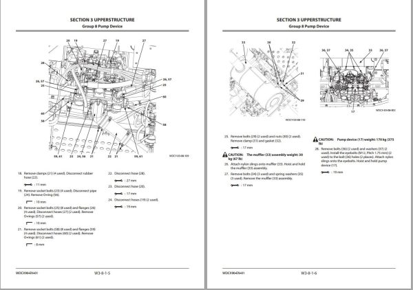 Hitachi Hydraulic Excavator ZX200-5A ZX200LC-5A Workshop Manual WDCX90-EN-01