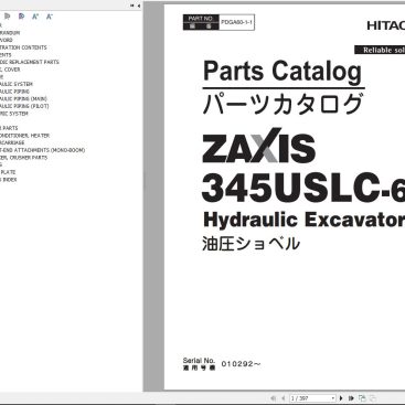 Hitachi Hydraulic Excavator ZX345USLC-6 Technical Manual
