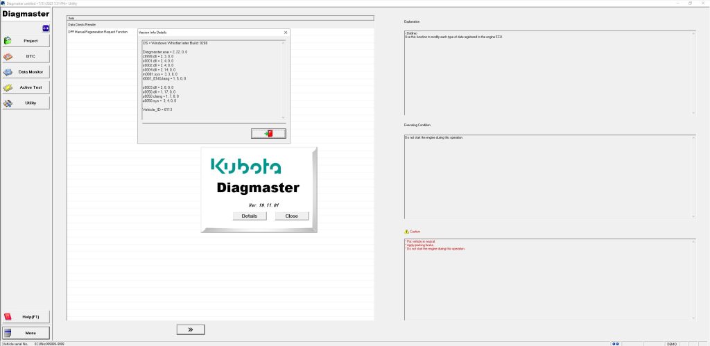 Kubota Merlo Engine Diagnostic Tool DIAGMASTER 19.11.01 2023 Merlo ...