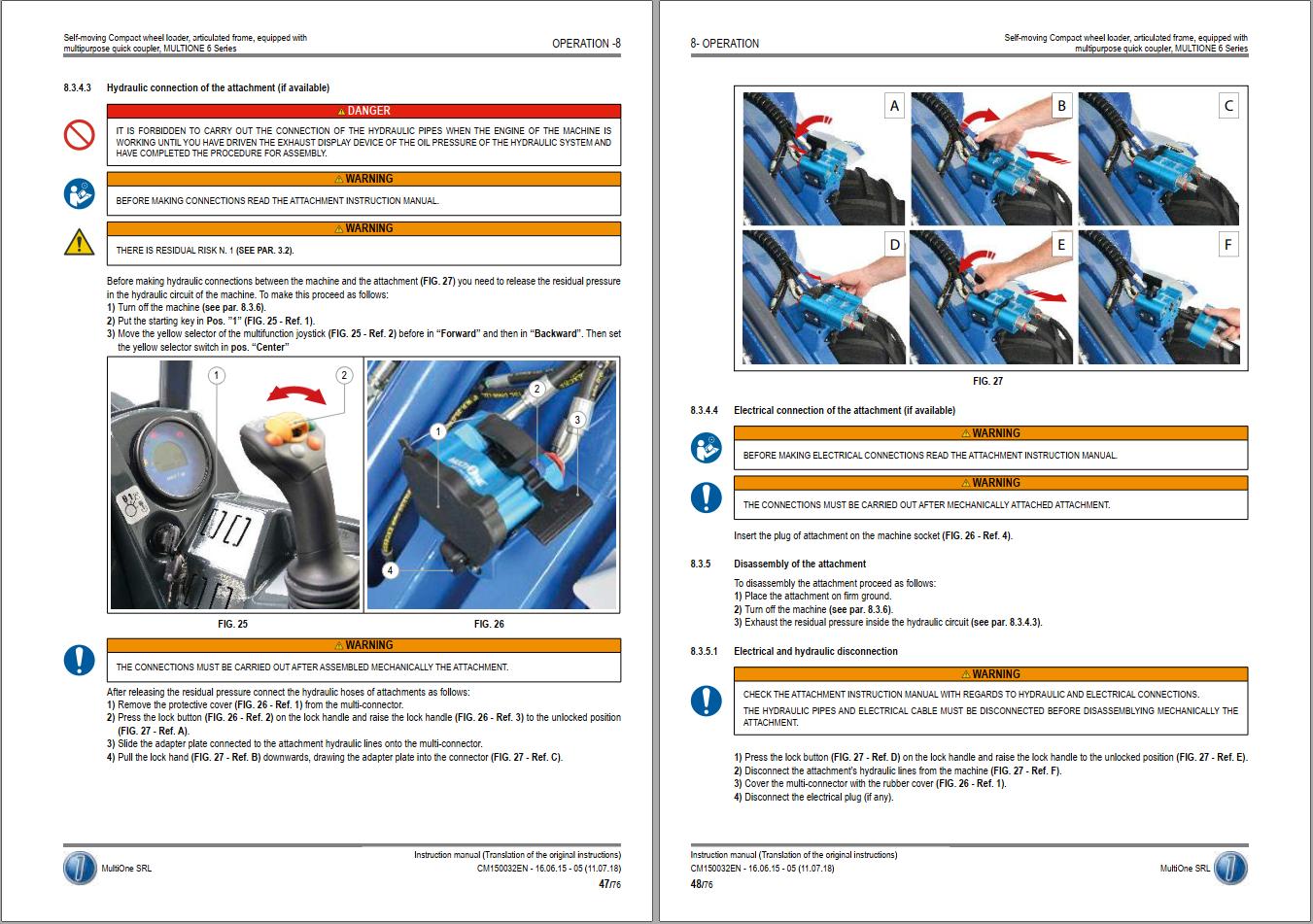 MultiOne Compact Wheel Loader 6 Series Operator's Manual