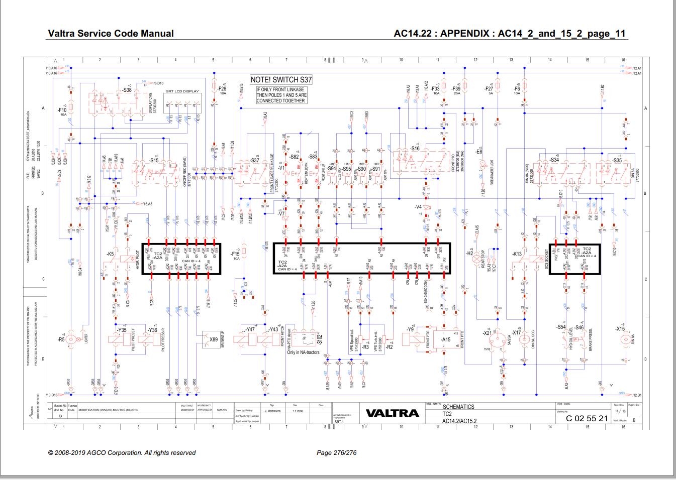 Valtra Automation Configuration AC14.22 Service Code Manual