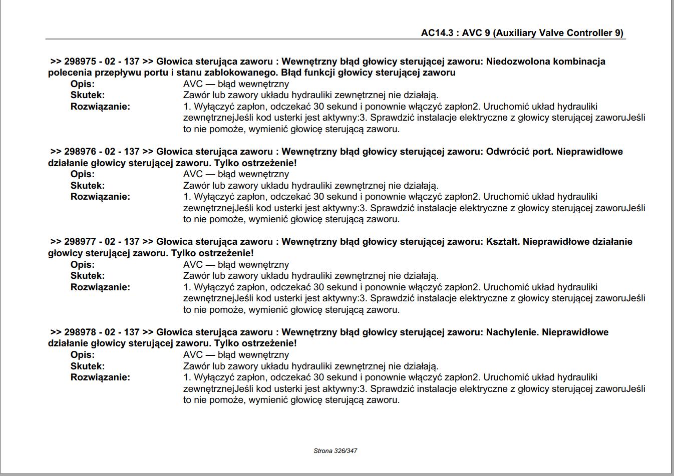 Valtra Automation Configuration AC14.3 Service Code Manual