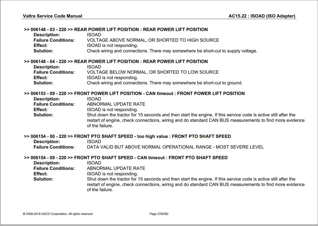 Valtra Automation Configuration AC15.22 Service Code Manual