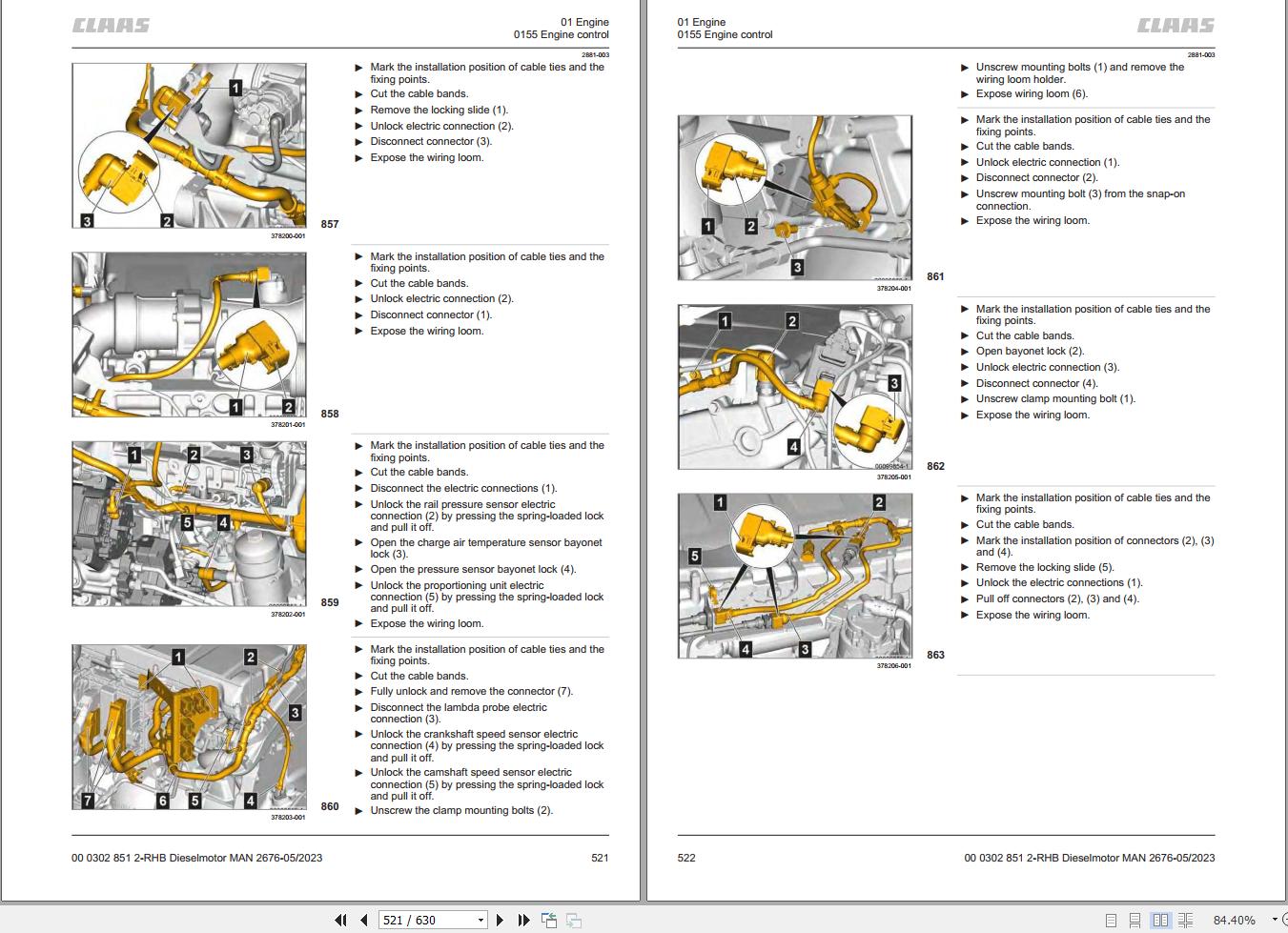 Claas MAN Engine D2676 LE1XX Repair Manual 00 0302 851 2