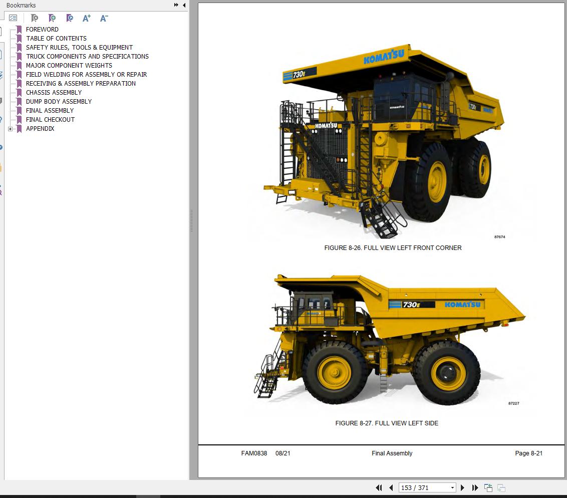 Komatsu Dump Truck 730E-10 Field Assembly Instruction CEAW012006