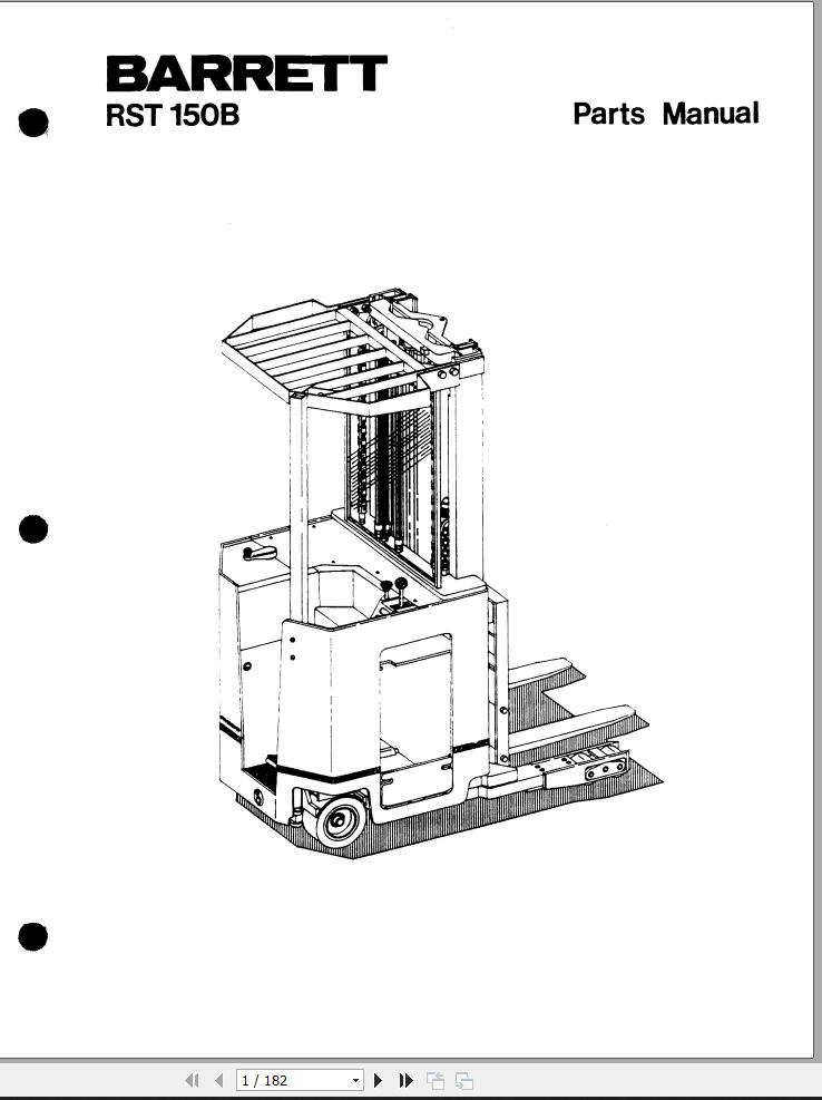 Nissan Barrett Forklift RST-140E Parts Manual