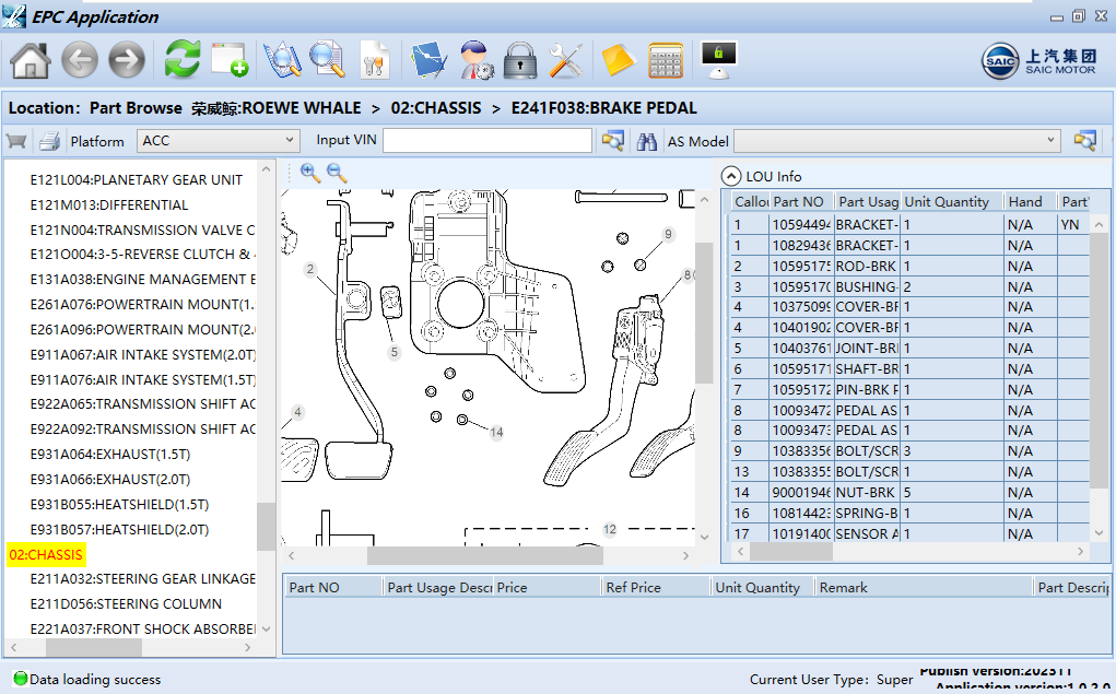 SAIC MOTOR EPC 11.2023 Spare Parts List How To Install Guide Instruction