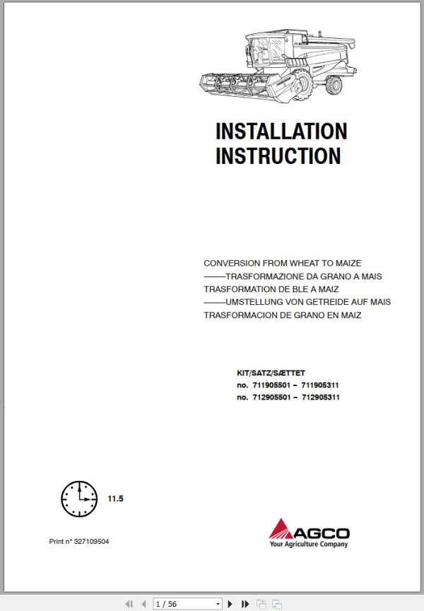 AGCO Combine Harvesters Conversion From Wheat To Maize Installation ...