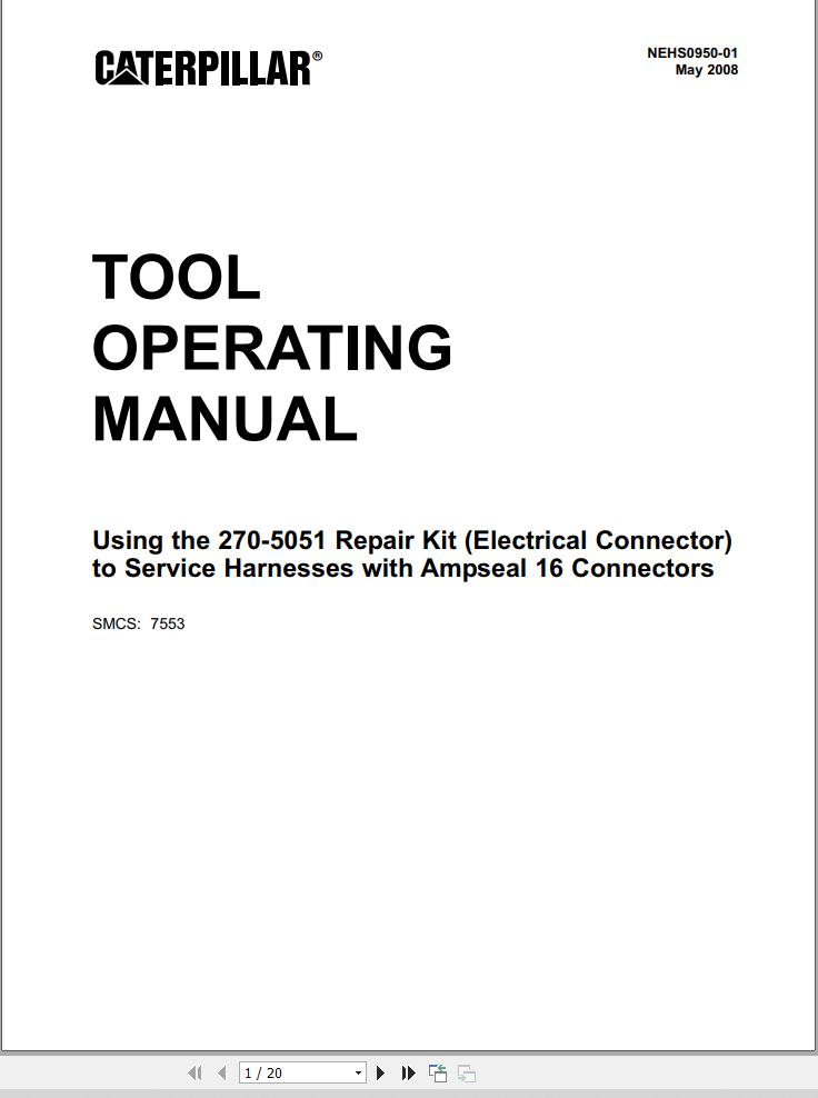 CAT AmpSeal Connector Operating Manual