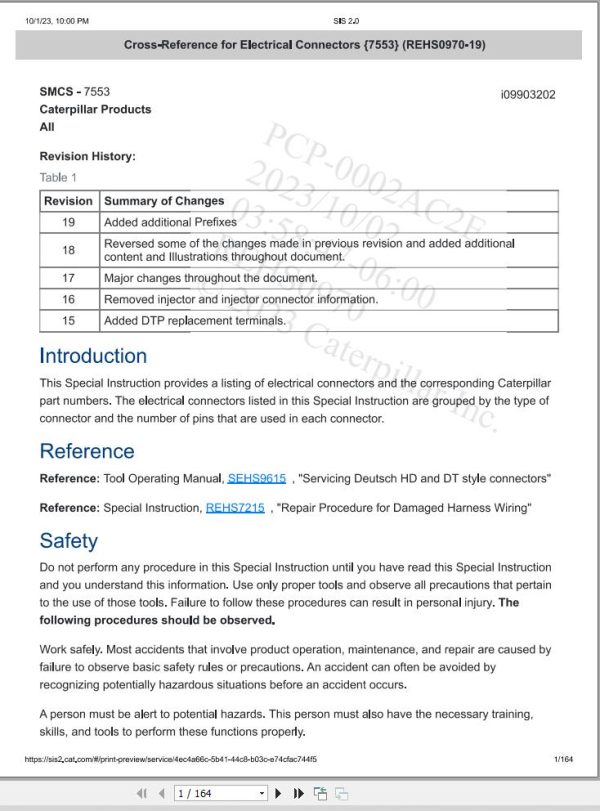 CAT Cross Reference Electrical Connector Manual