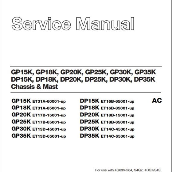 CAT Lift Truck DP15FC Service Manual