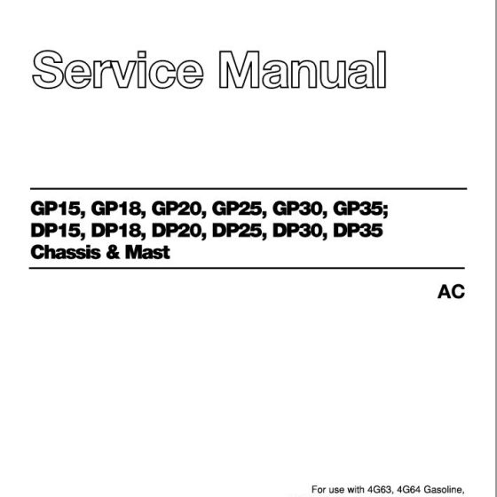 CAT Lift Truck DP20 MC Service Manual